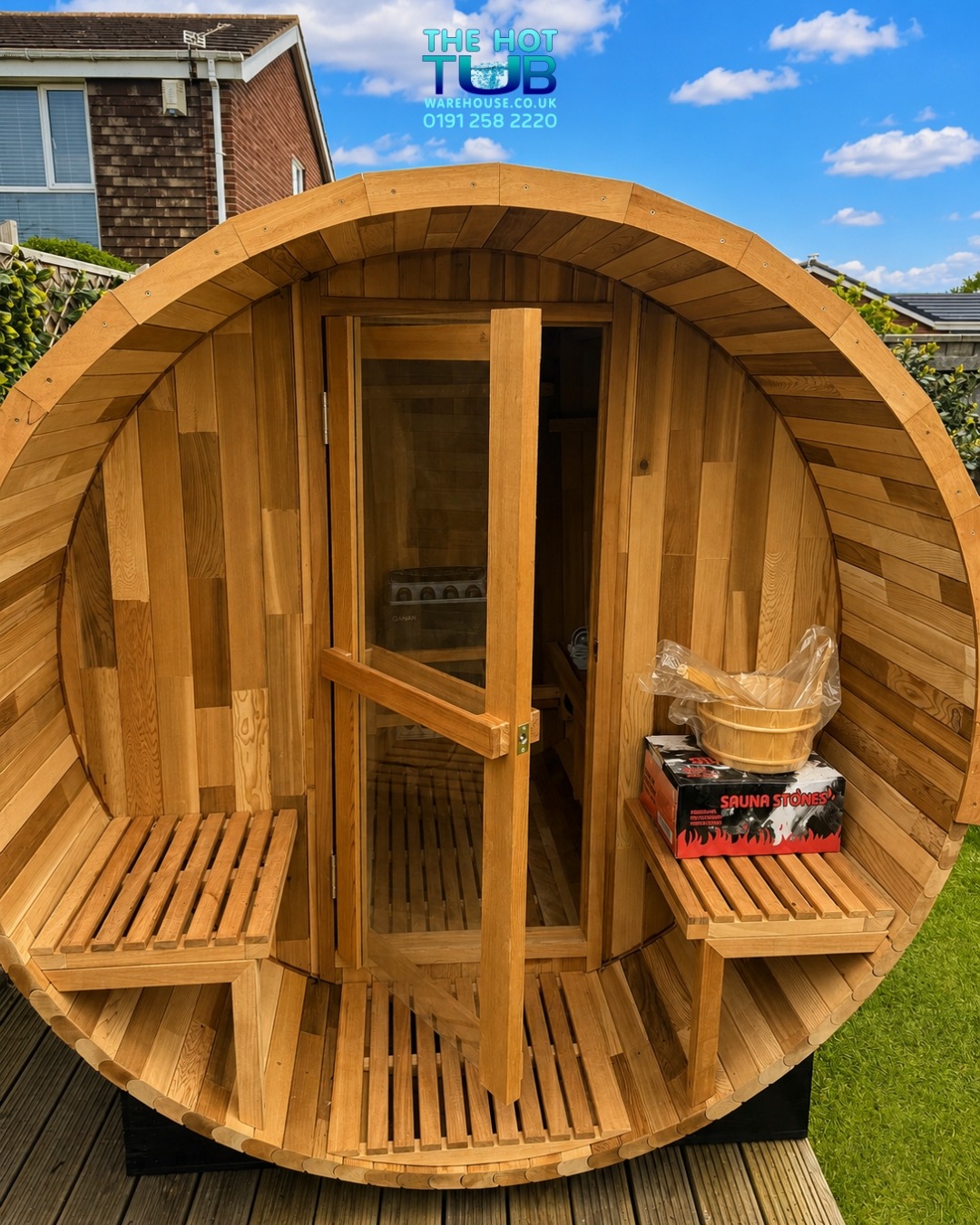 Outdoor Barrel Sauna Delivery and Assembly - The Hot Tub Warehouse